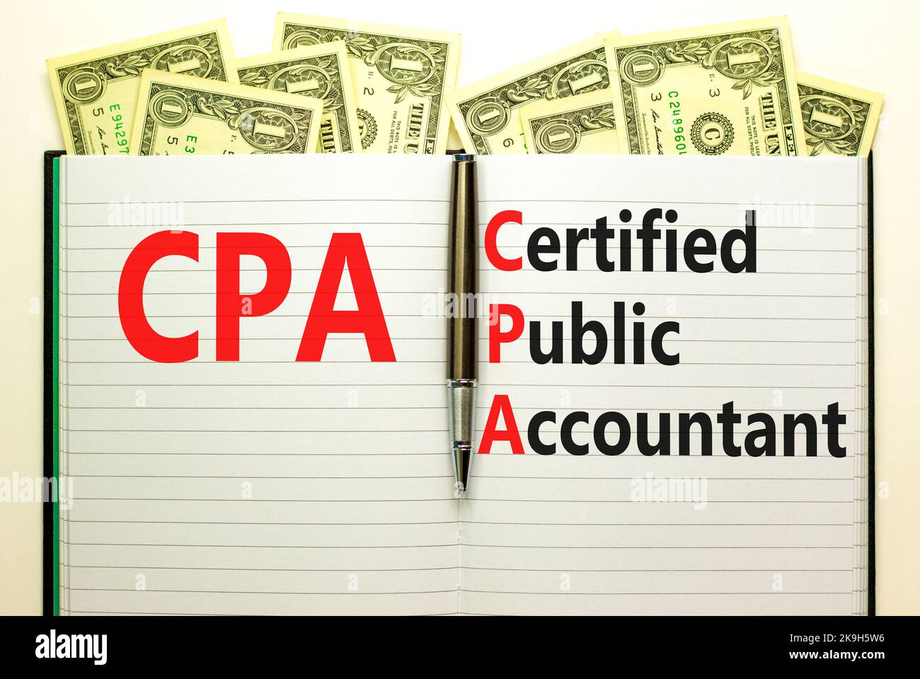 CPA certified public accountant symbol. Concept words CPA certified public accountant on white ...