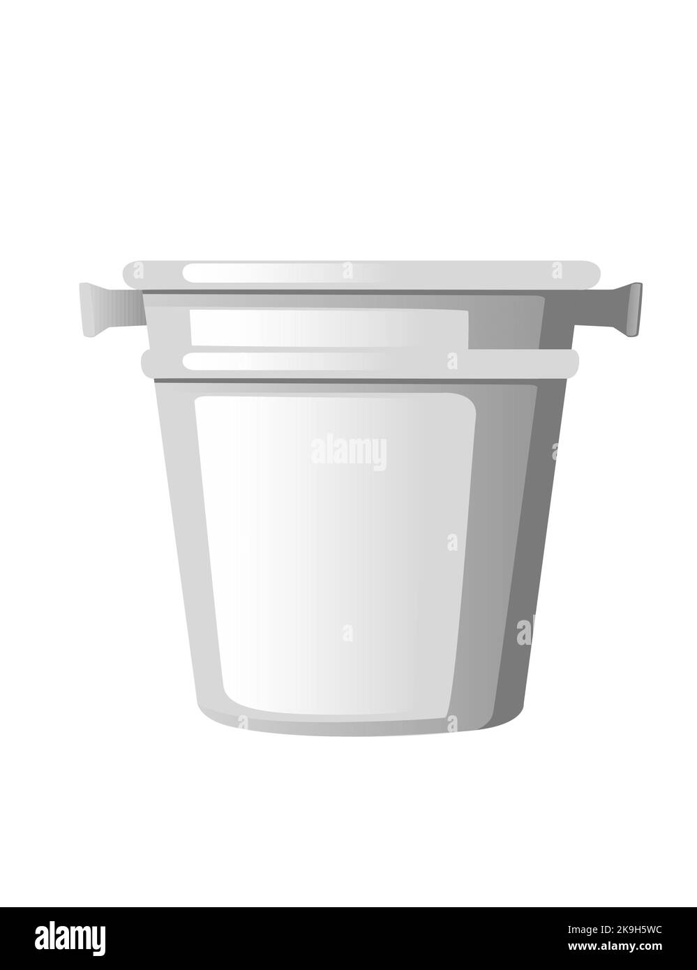 Stainless steel bucket for ice vector illustration isolated on white ...