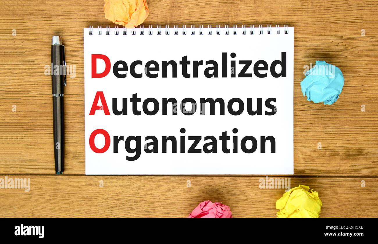 DAO decentralized autonomous organization symbol. Concept words DAO ... DAO decentralized autonomous organization symbol. Concept words DAO ...
