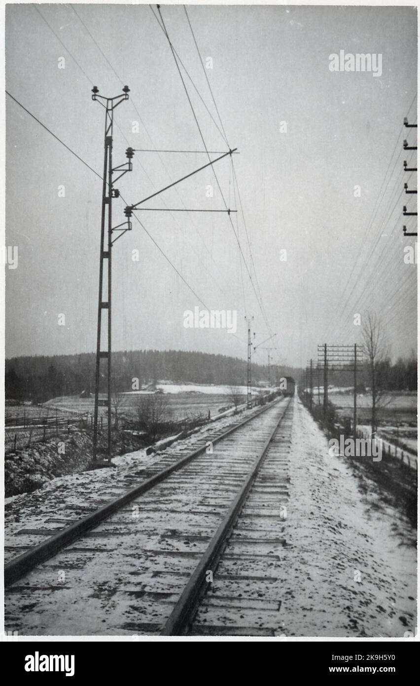 Electrified railway. Line Katrineholm - Åby Stock Photo - Alamy