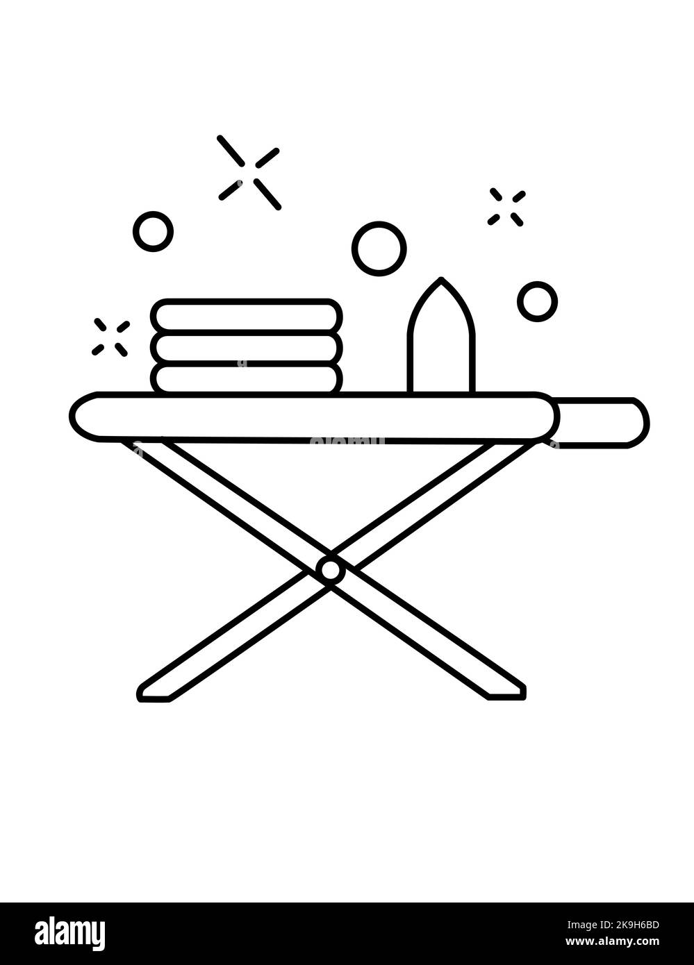 Metal ironing board with cover for hand ironing clothes vector ...