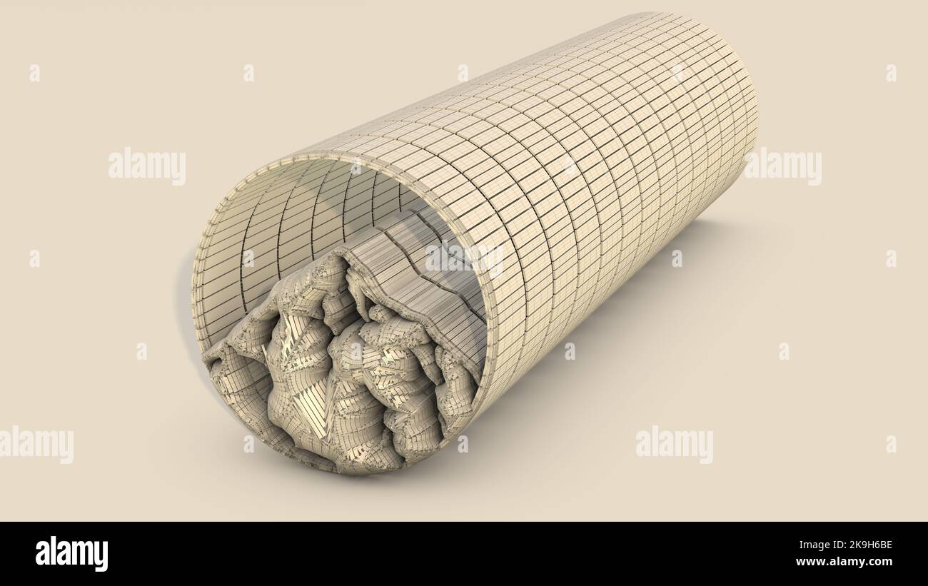 3D Illustration of an architectural structure based on the contours of ...