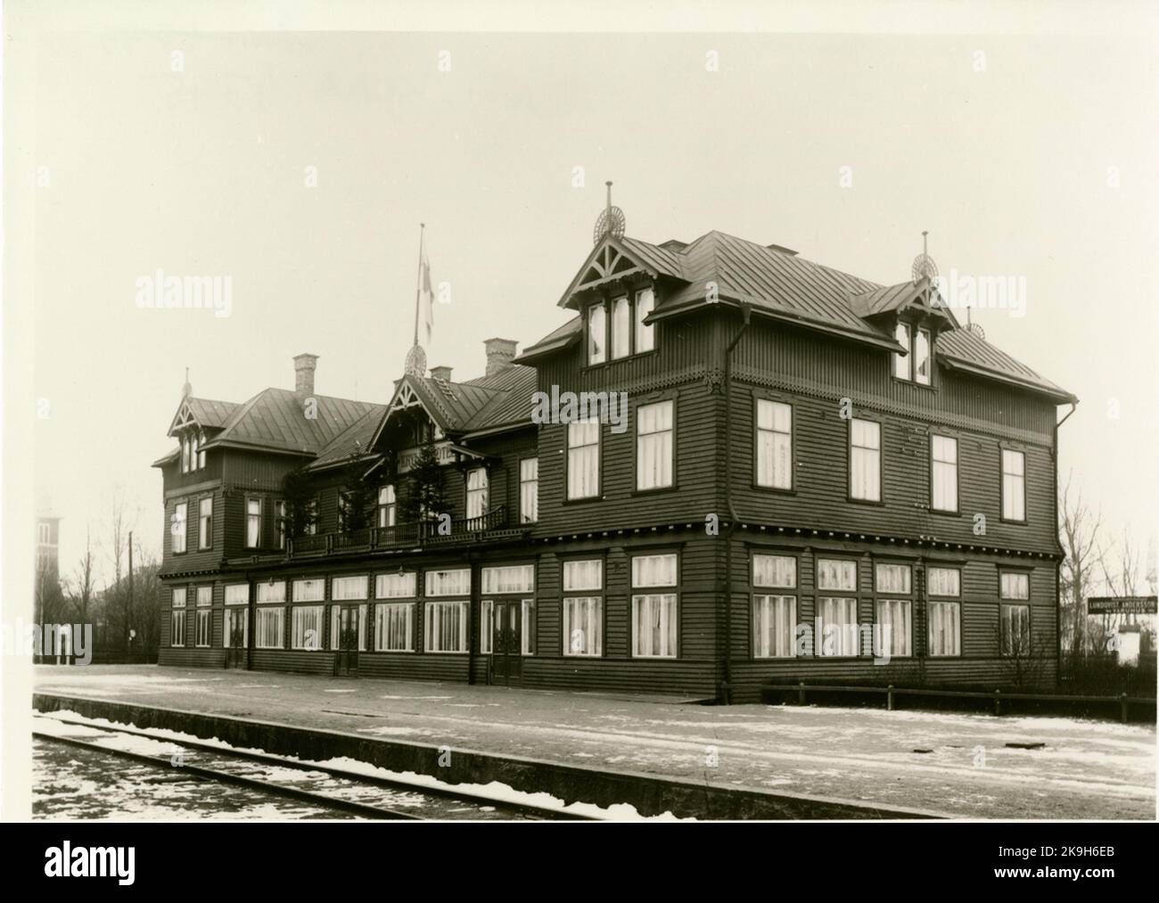 The railway hotel at Avesta Krylbo Railway Station Stock Photo - Alamy