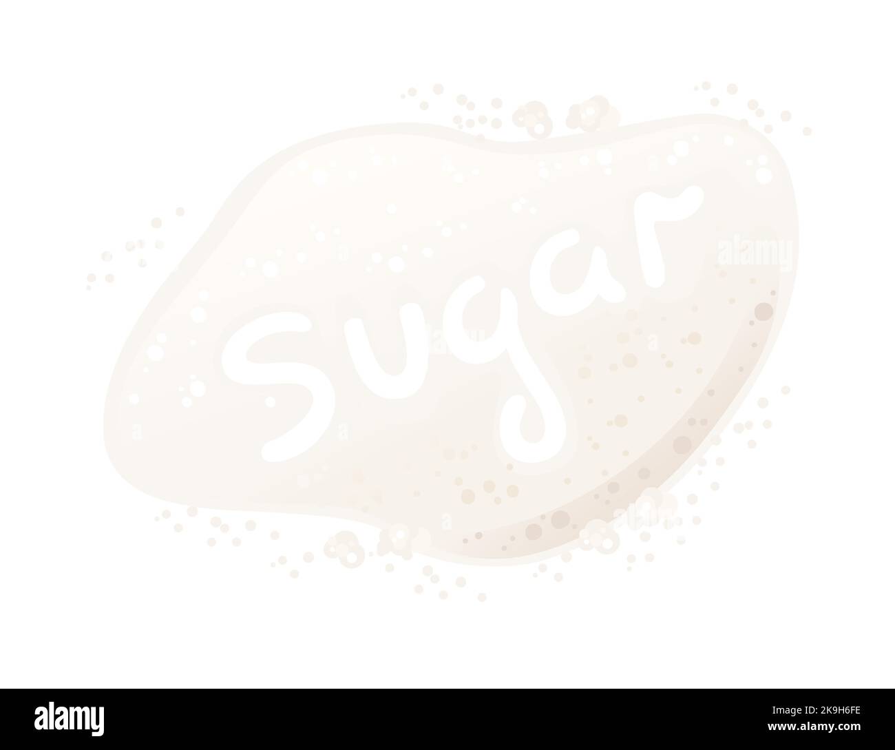Natural white granulated sugar vector illustration isolated on white ...