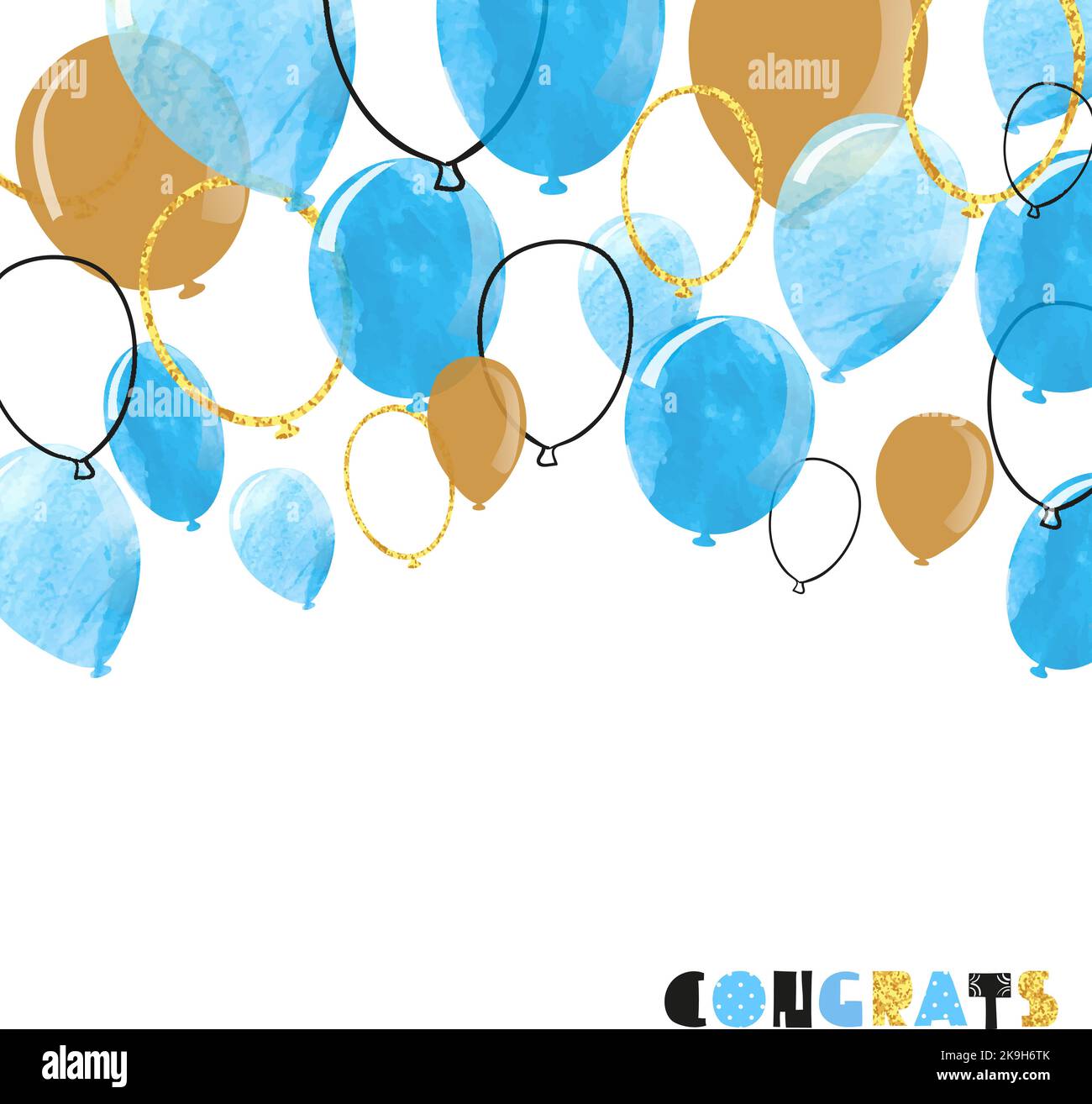 Watercolor gold and black balloons hi-res stock photography and images ...