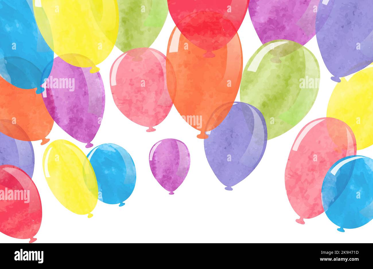 Watercolor colorful balloons. Vector celebration background Stock Vector Image & Art - Alamy