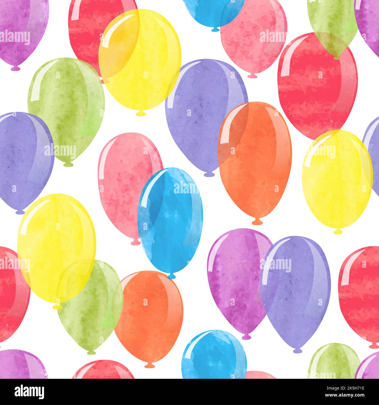 Watercolor balloons seamless pattern. Colorful vector celebration background Stock Vector Image ...