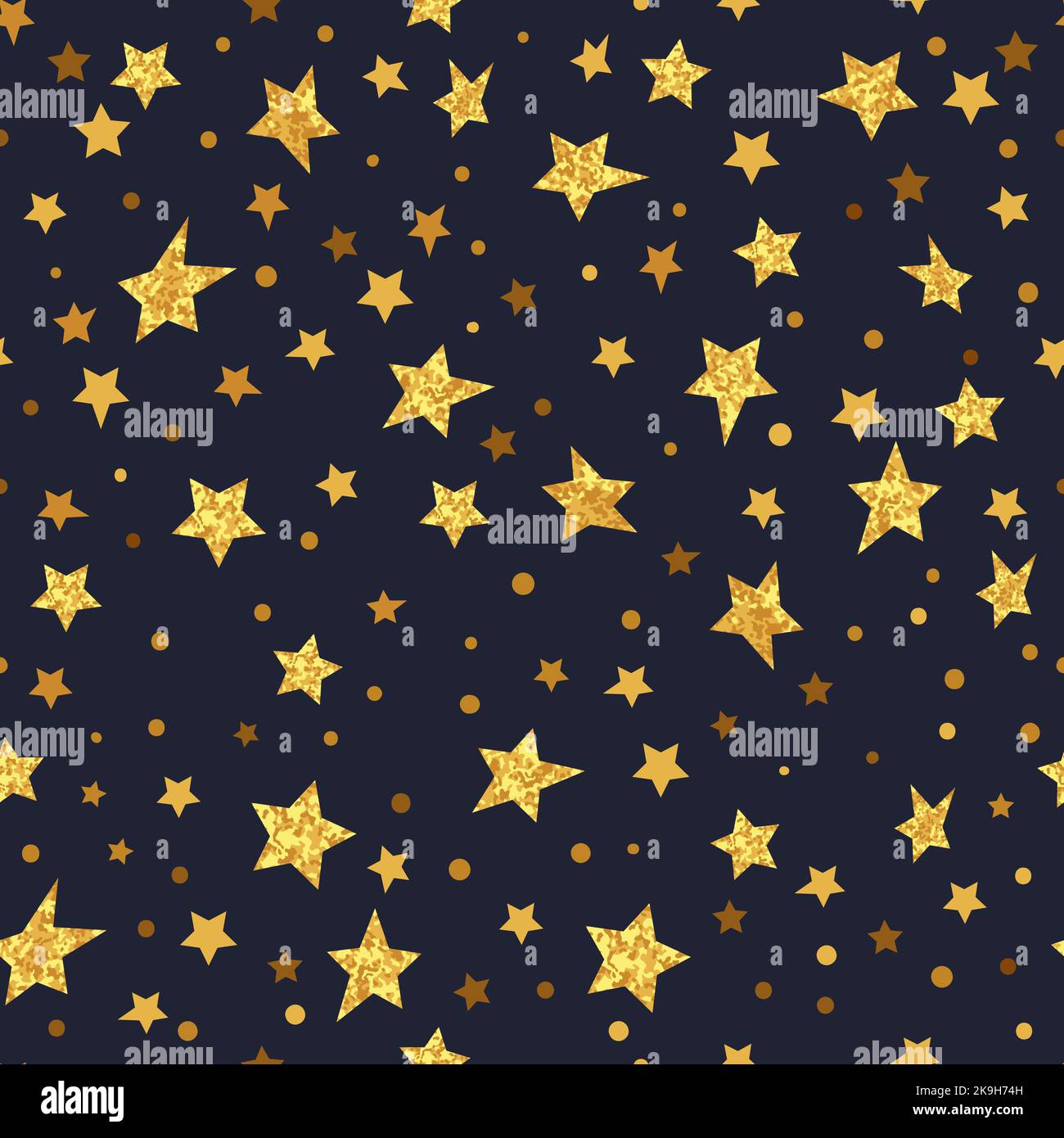 Golden glittering stars seamless pattern. Vector sparkling night background Stock Vector Image ...