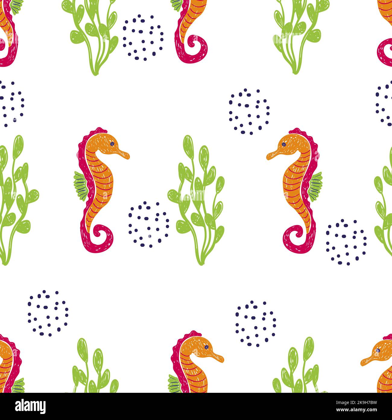 Sea horses seamless pattern. Vector colorful marine background Stock ... Sea horses seamless pattern. Vector colorful marine background Stock ...
