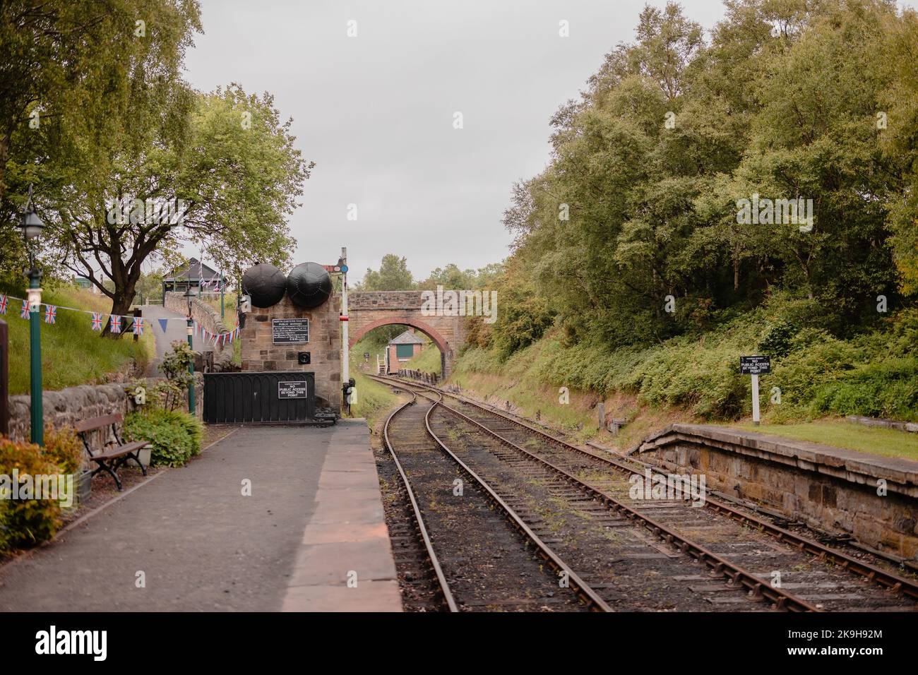 Durham UK: 7th June 2022: Tanfield Railway Station during the Queens ...