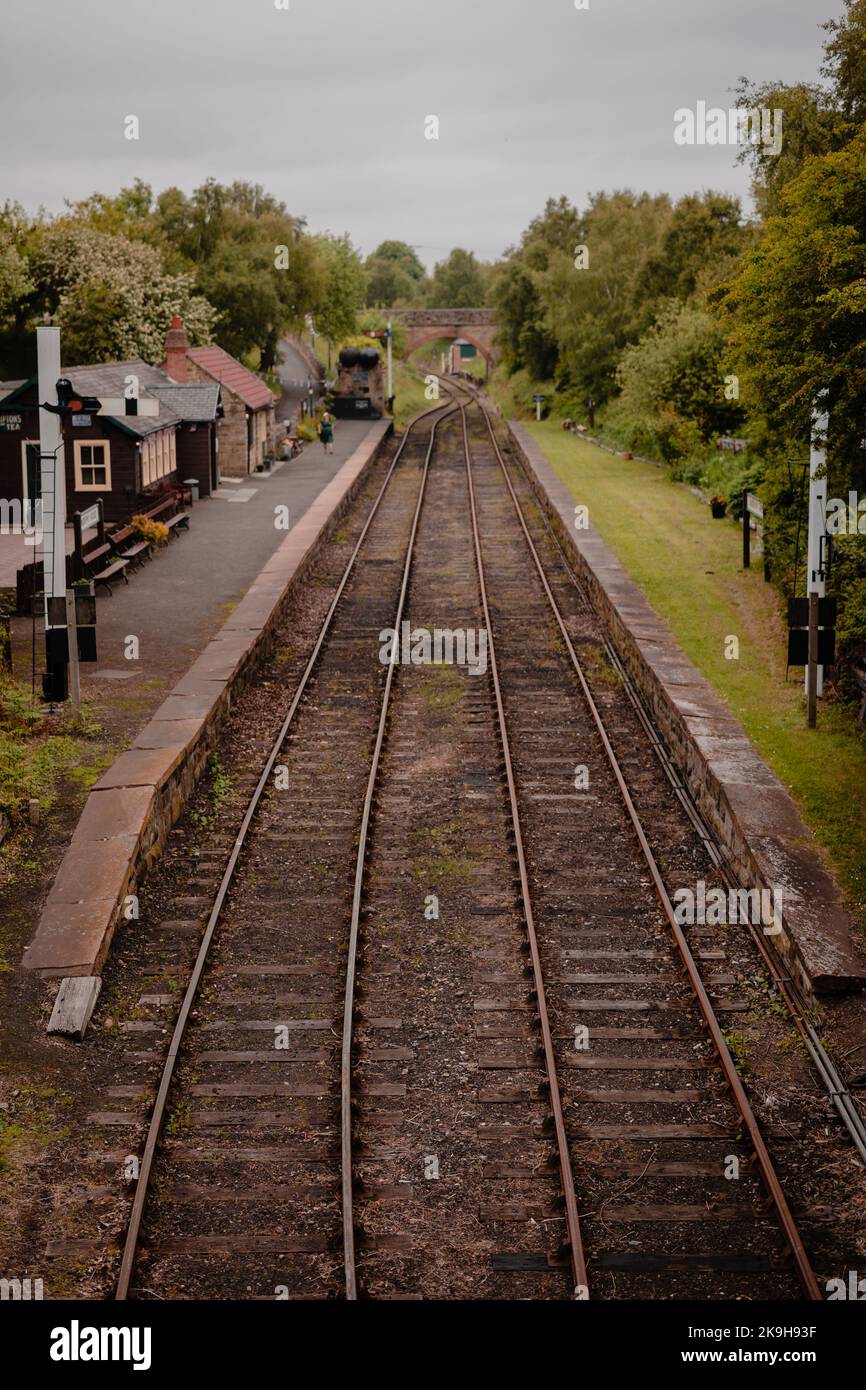 Durham UK: 7th June 2022: Tanfield Railway Station during the Queens ...