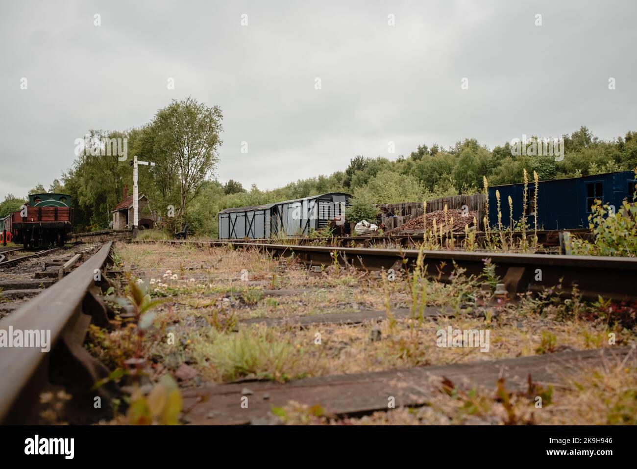 Durham UK: 7th June 2022: Tanfield Railway Station train tracks Stock ...