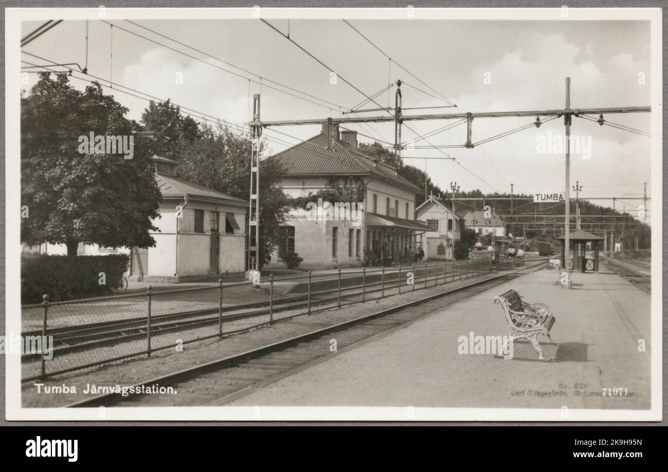 The Tumba railway station Stock Photo - Alamy