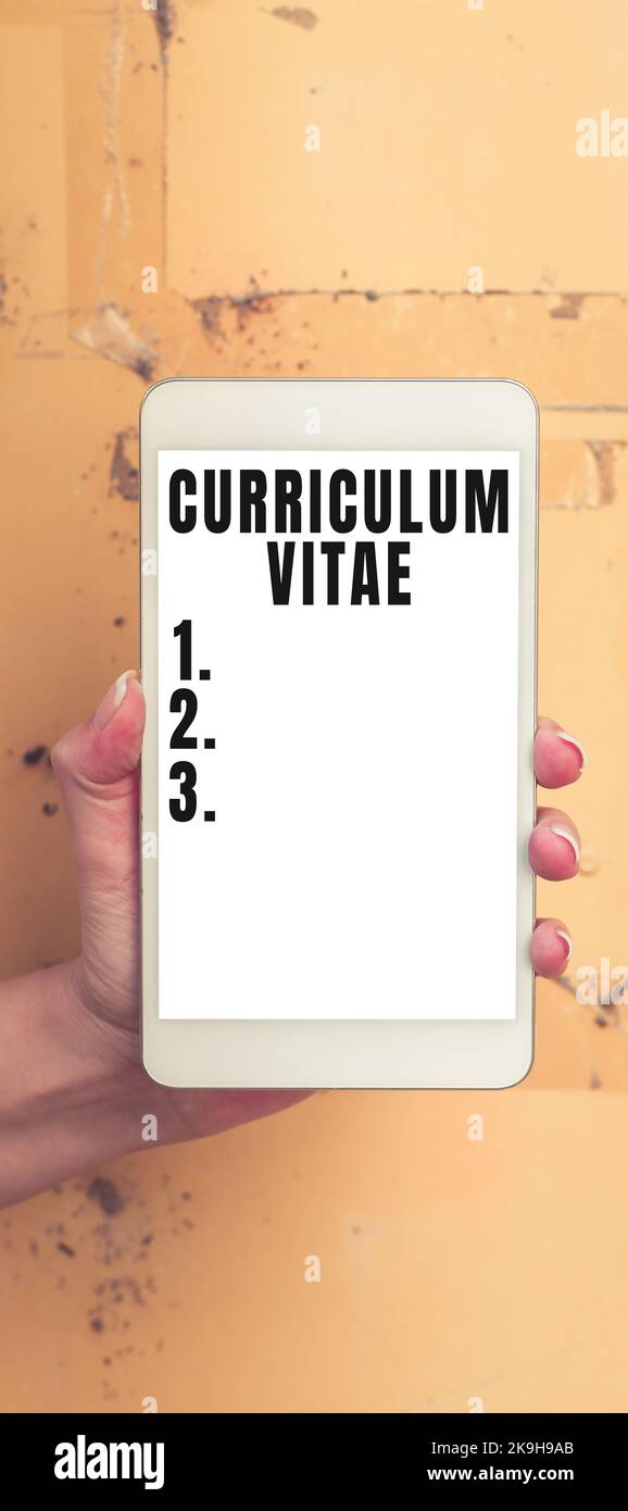 Hand writing sign Curriculum Vitae. Business idea customers ...