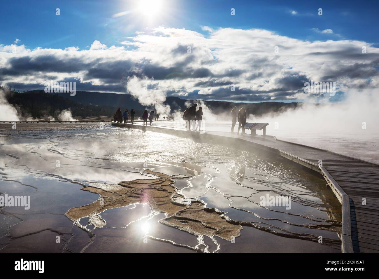 Tourists in Yellowstone National Park, USA Stock Photo - Alamy