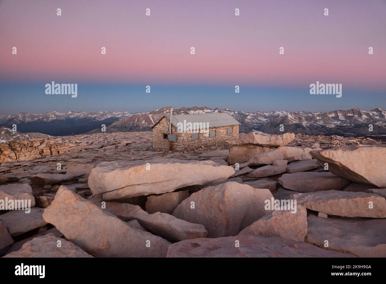 Mount Whitney summit at sunrise, John Muir Trail, Sierra Nevada ...