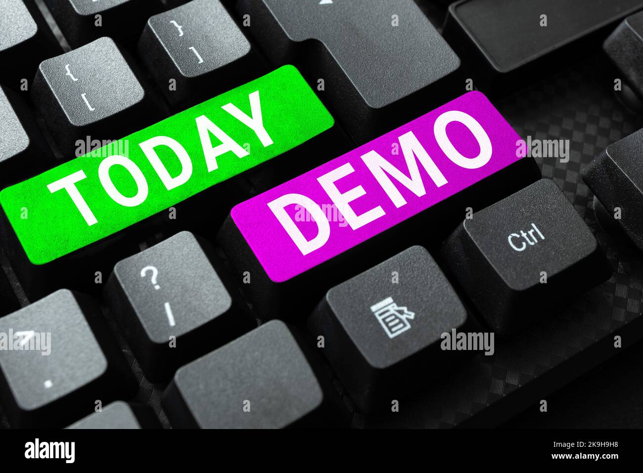 Sign displaying Demo. Word Written on exemplification display ...