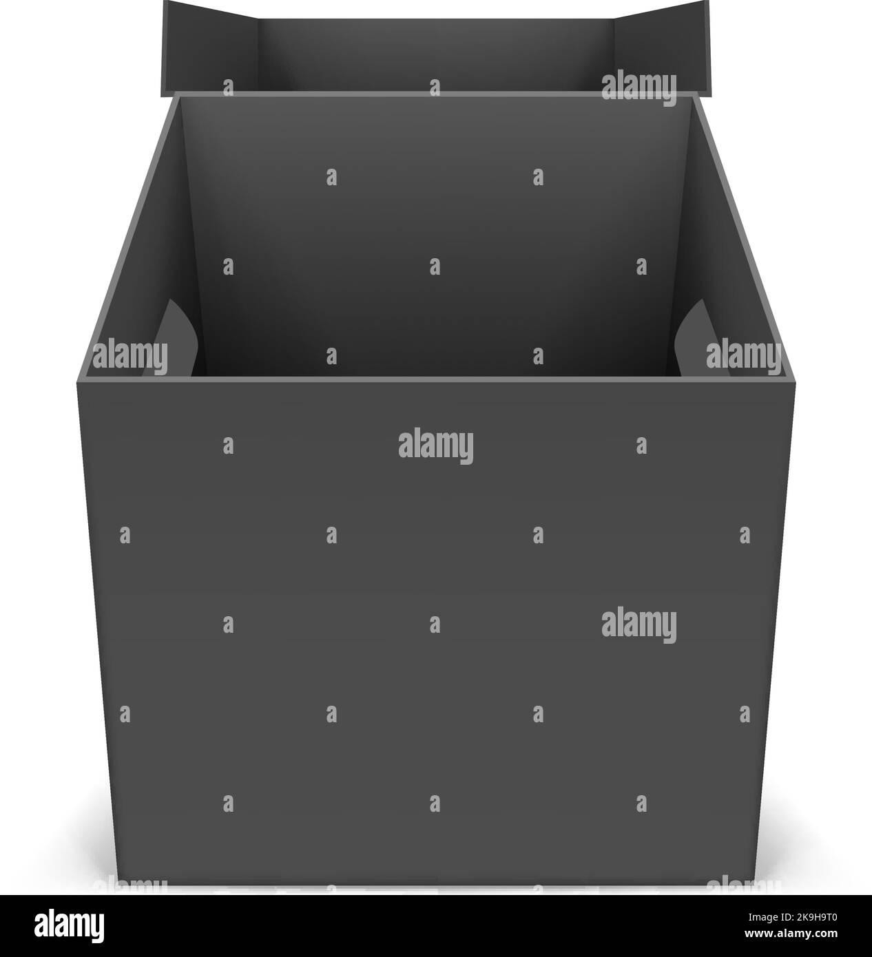 Illustraion of open black cardboard boxes on a white Stock Vector Image ...