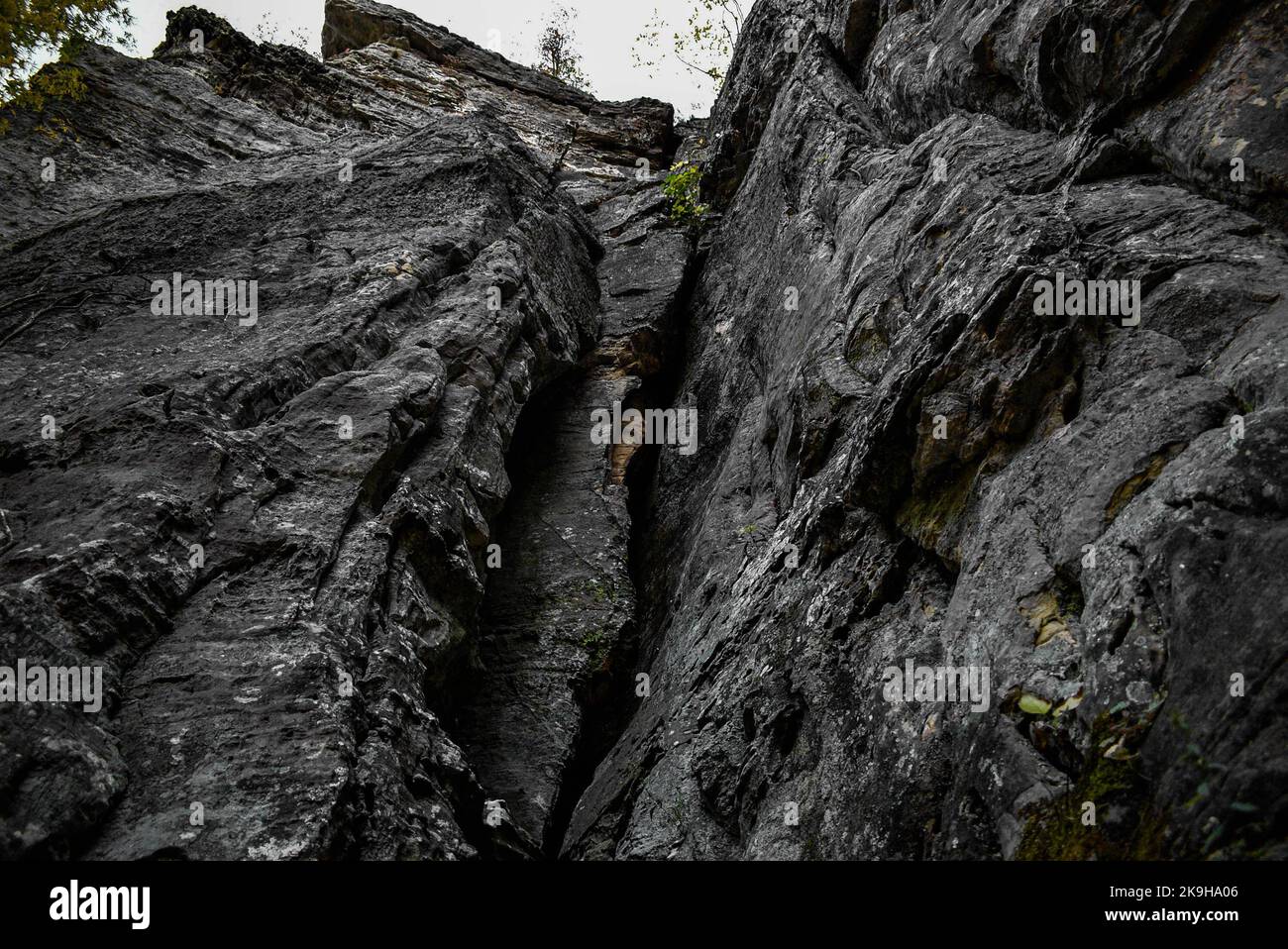 picture of a cliff from the base in autumn Stock Photo - Alamy