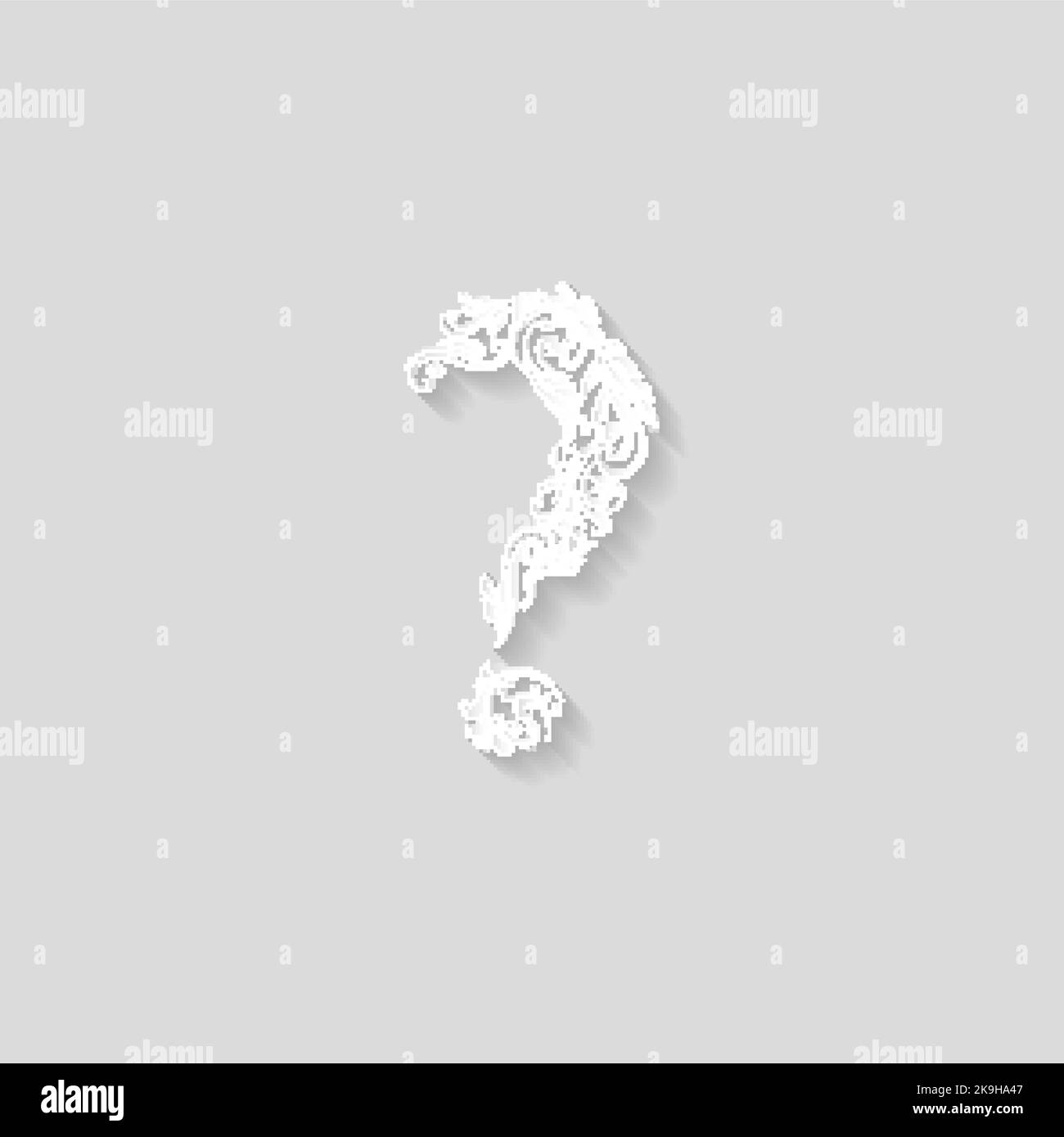 Handsomely decorative ornament question mark on a gray background Stock ...