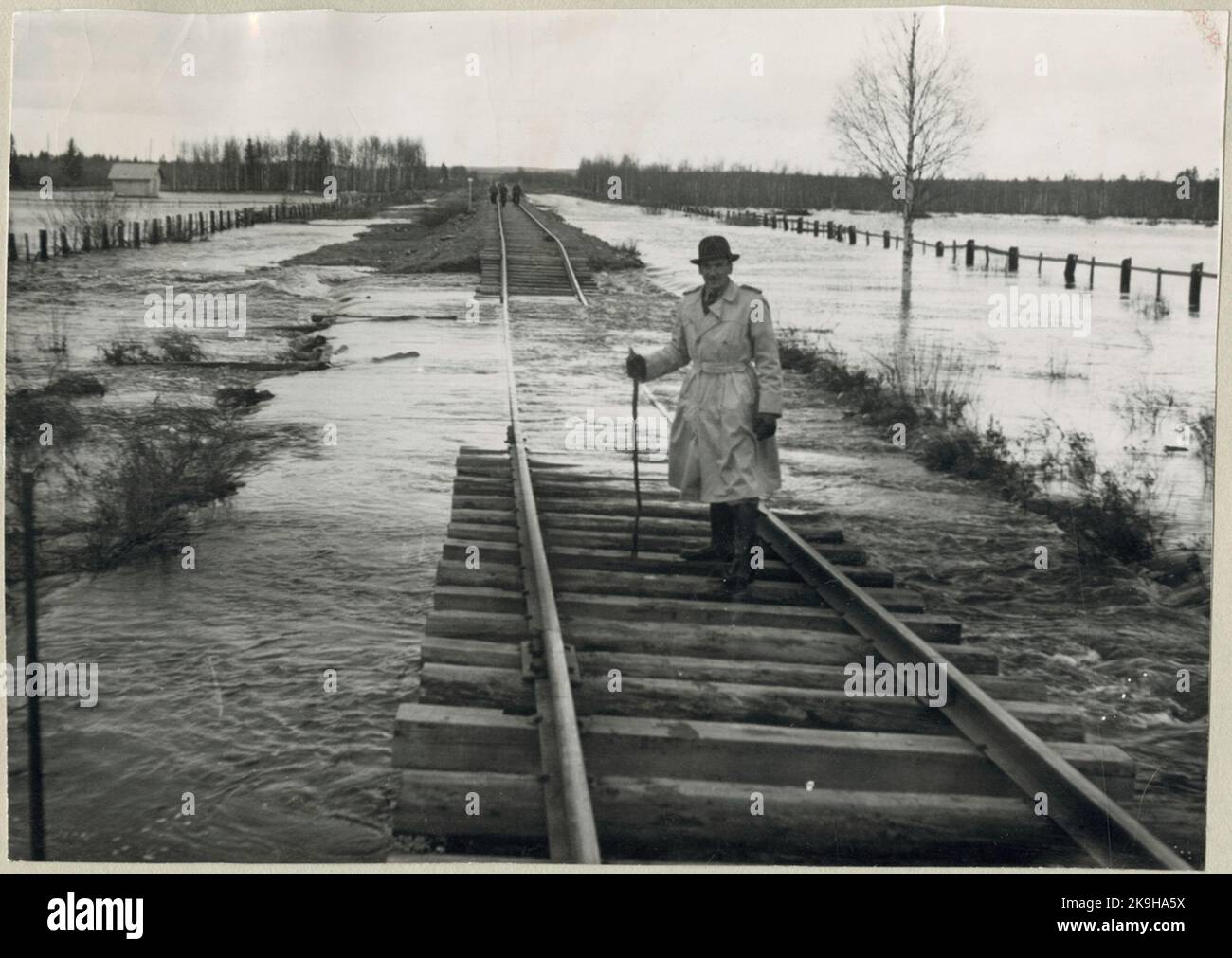 In the flooded railway line between Karungi and Övertorneå Stock Photo ...