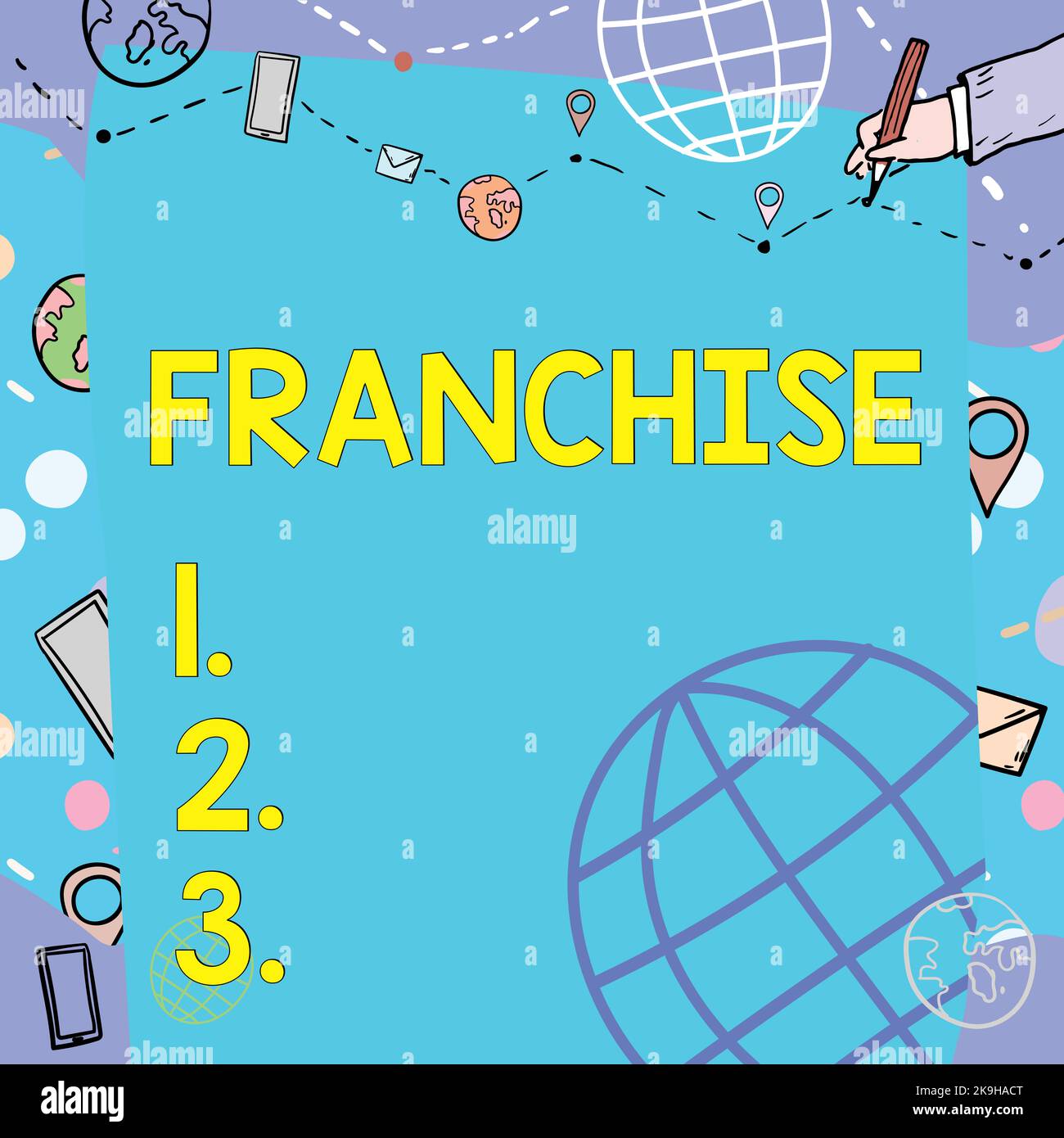 Handwriting text Franchise. Business idea give practical effect to ...