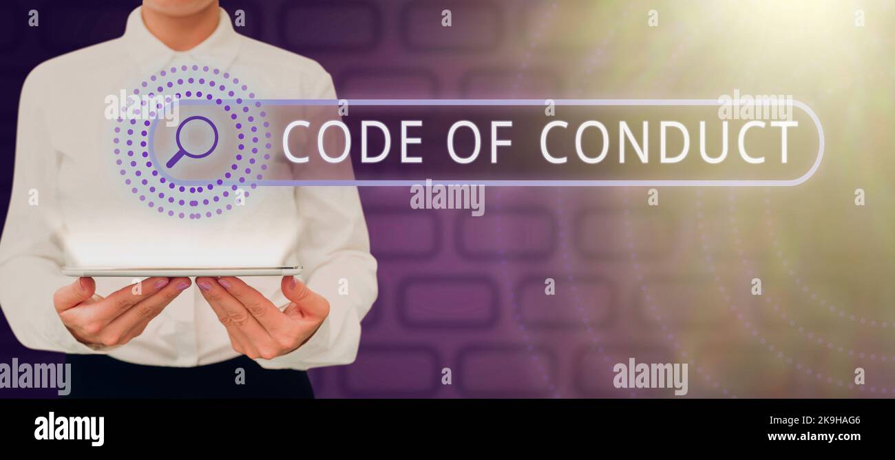 Writing Displaying Text Code Of Conduct Concept Meaning Set Of