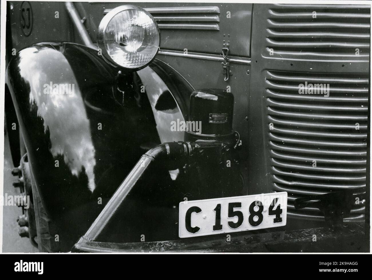Detail picture on the state railways, SJ truck with registration number ...