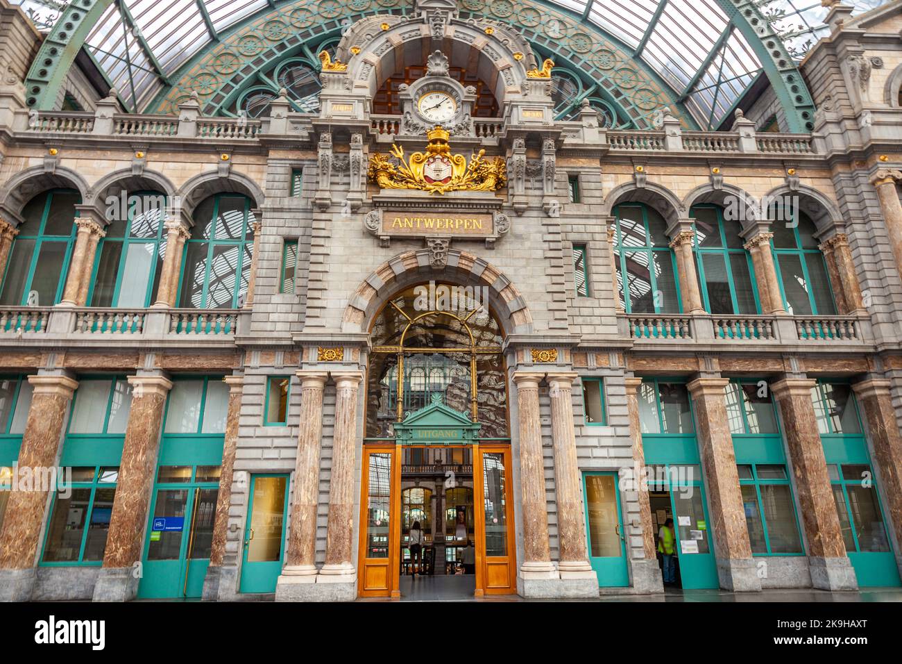Ornate Antwerp Central Train Station indoors, Belgium Stock Photo - Alamy