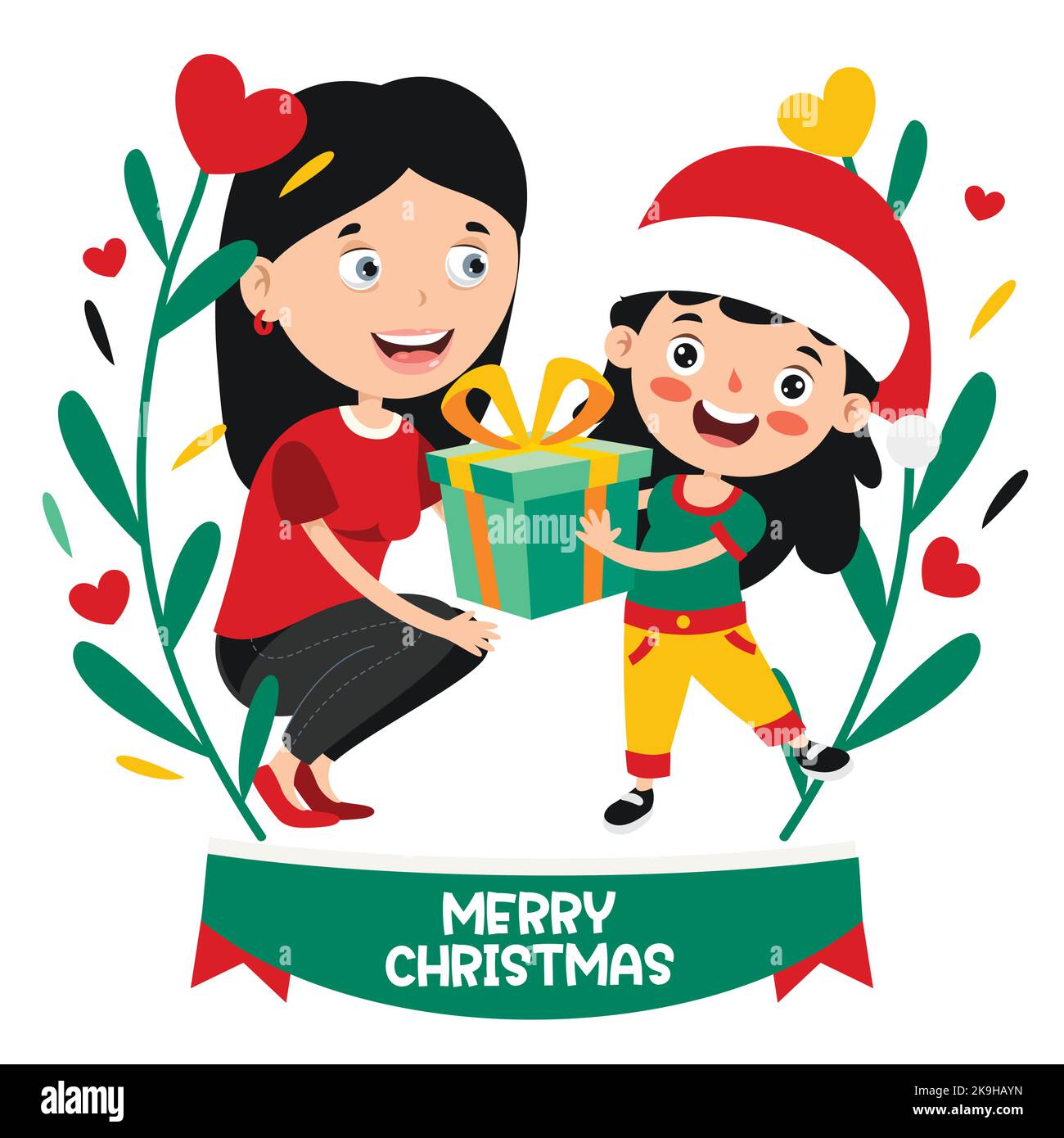 Christmas greeting card children Cut Out Stock Images & Pictures - Alamy