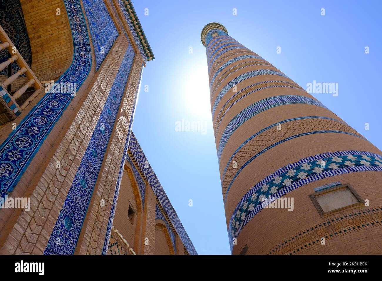 Khiva Uzbekistan the stunning Islam Khoja Madrasa and Islam Khoja ...