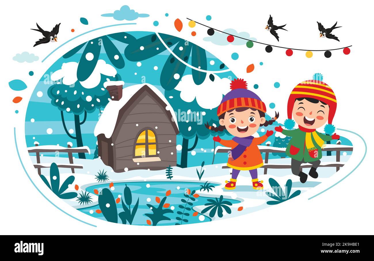 Snow snowman children Cut Out Stock Images & Pictures - Alamy