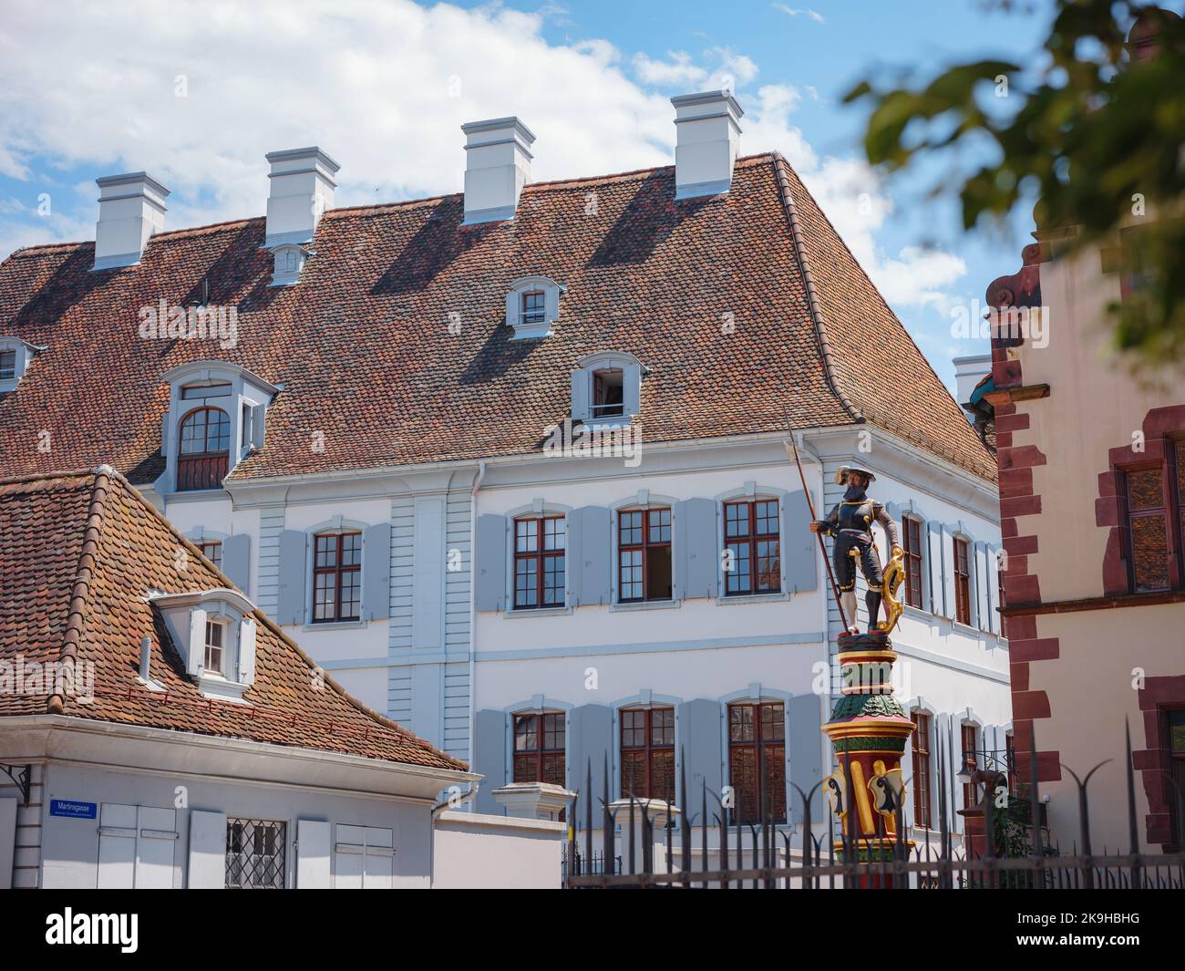 Buildings in the city centre of Basel , Switzerland. Walk through old ...