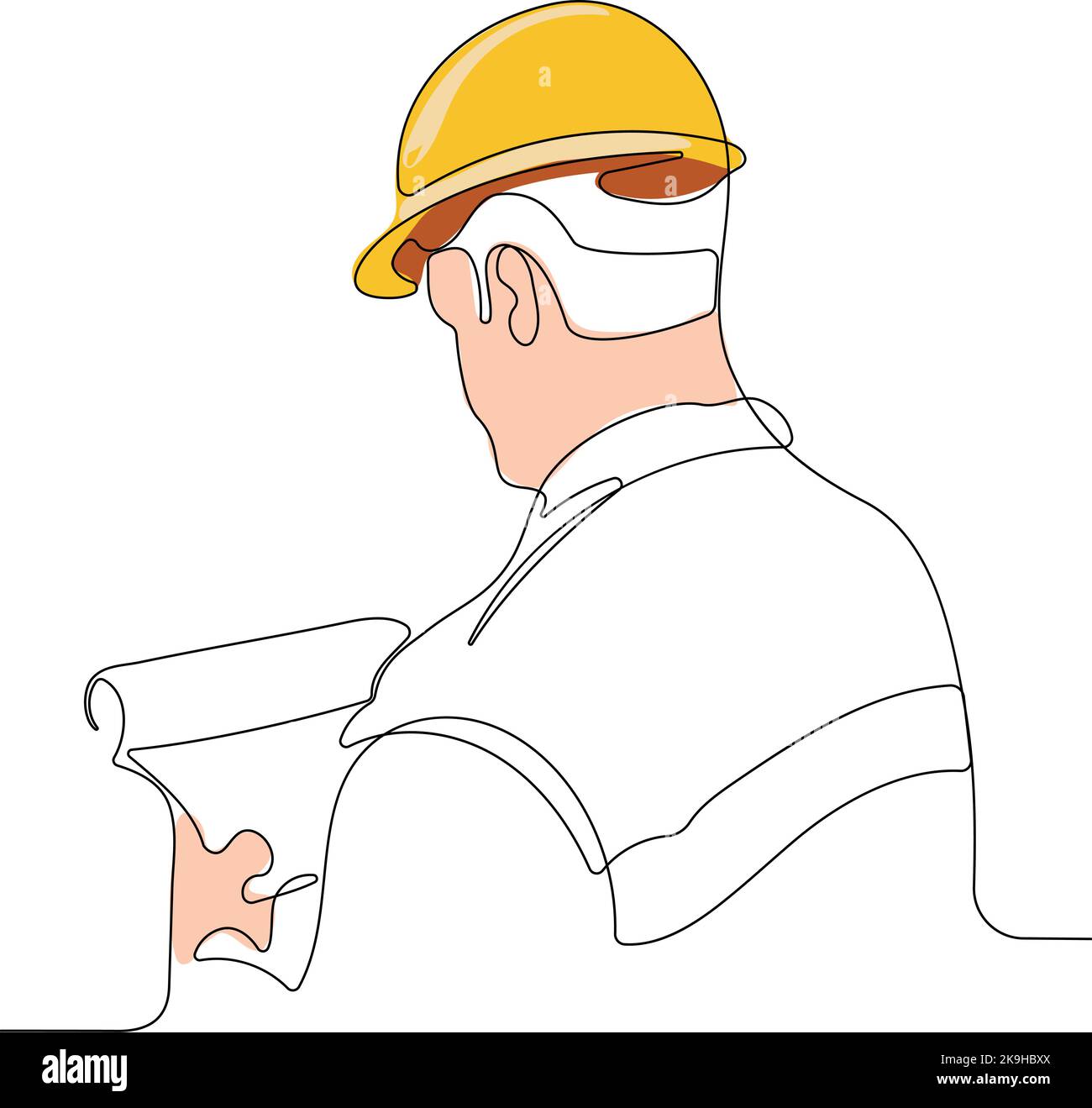 construction manager and engineer working on building site. Vector ...