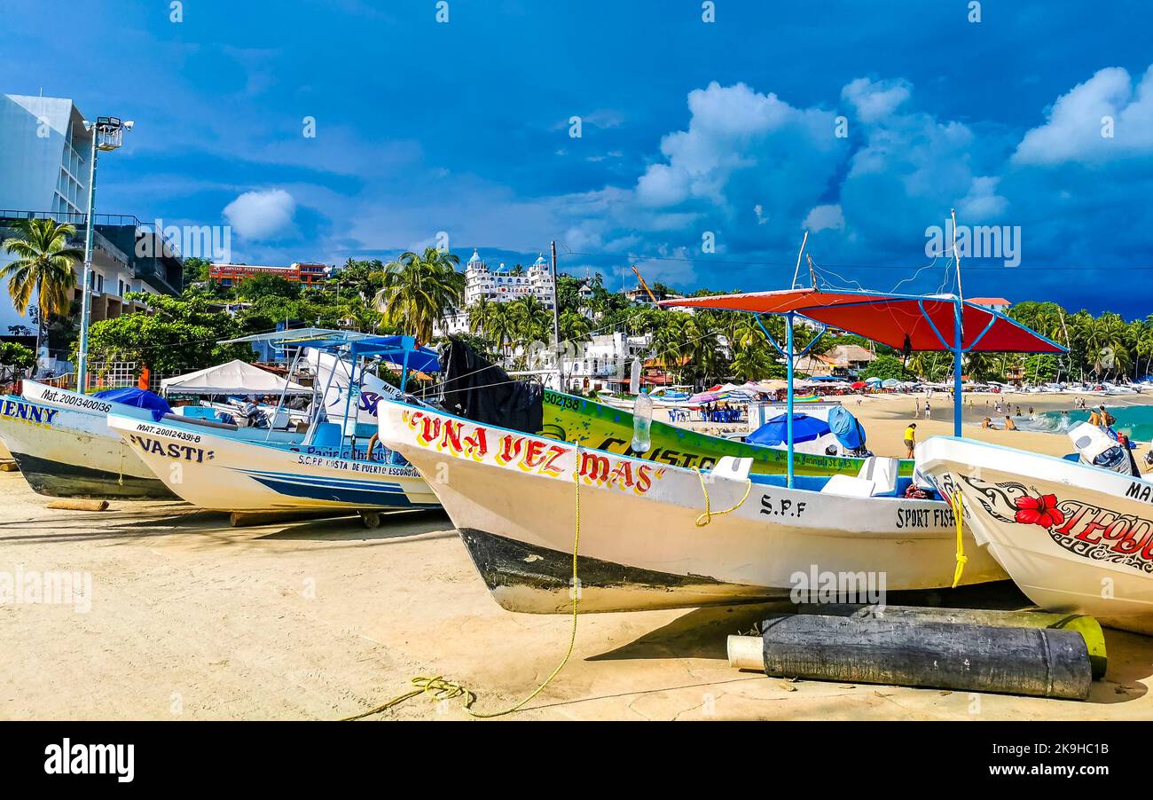 Boat yacht ship pier and harbor at the tropical mexican beach panorama ...