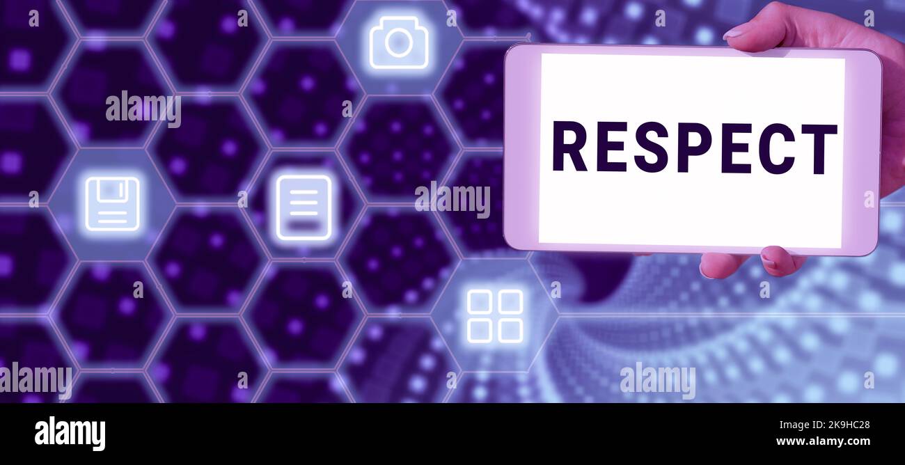 Conceptual display Respect. Word Written on feeling of deep admiration ...