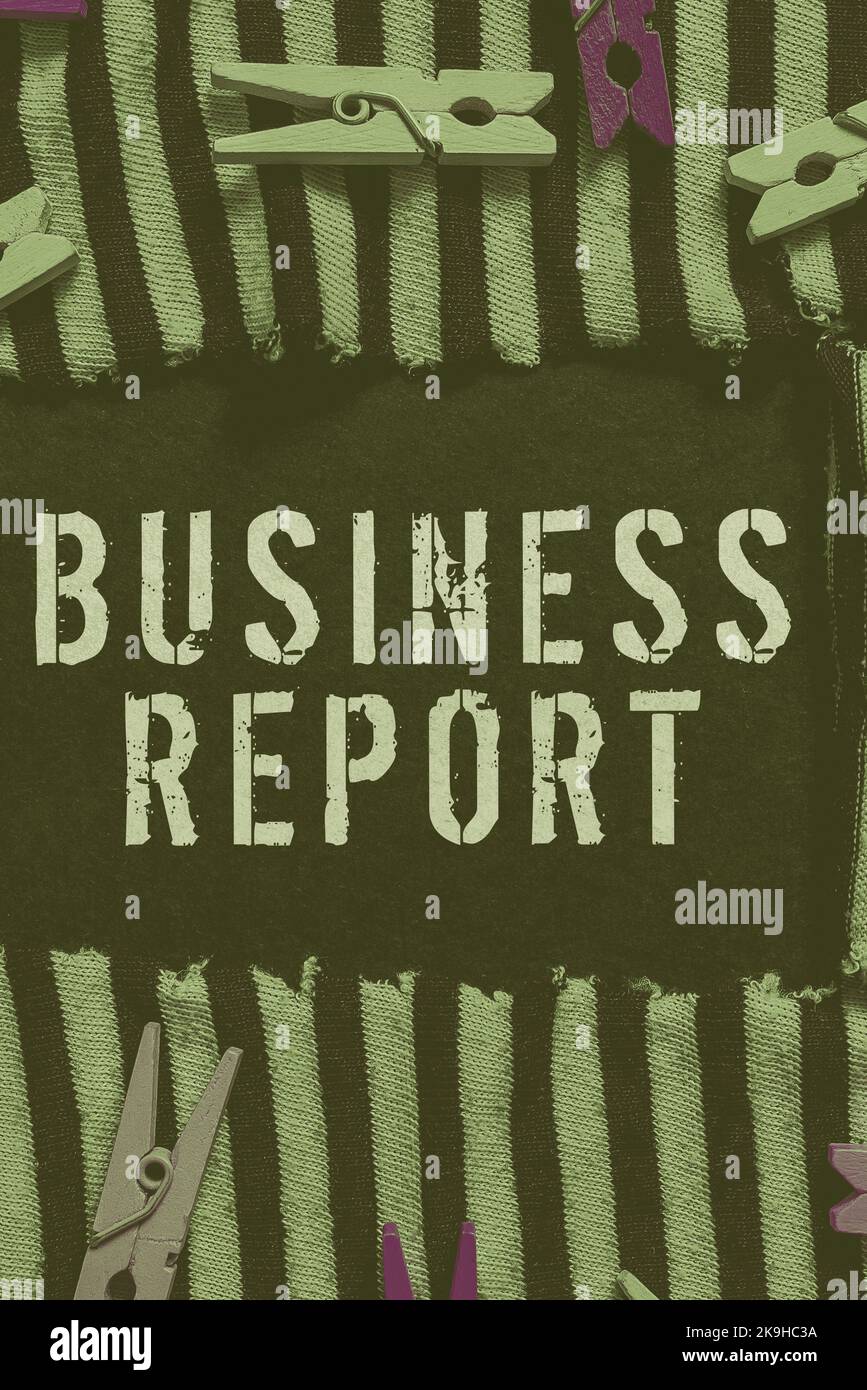 Sign displaying Business Report. Business showcase delivery mechanism ...