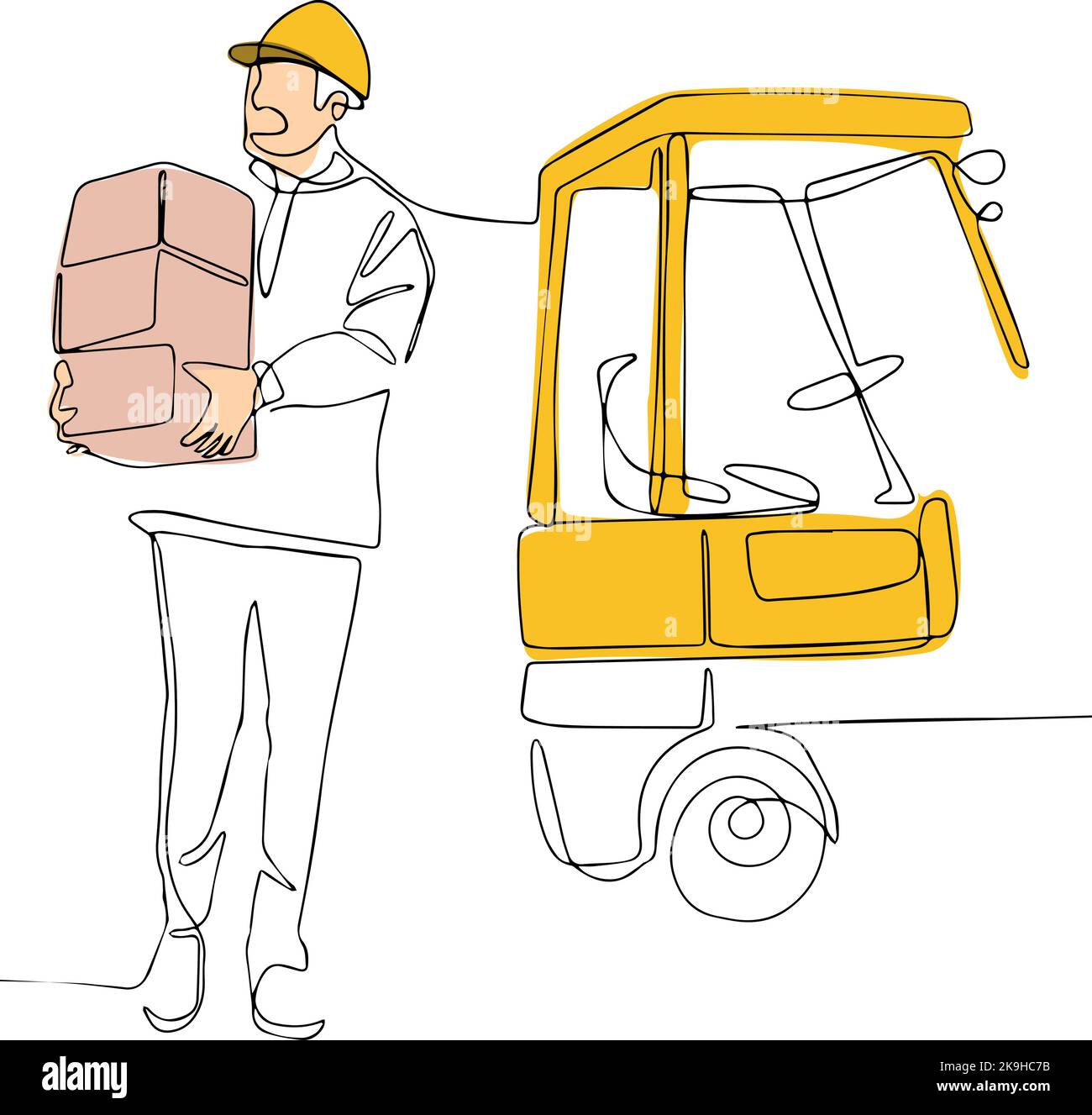 construction manager and engineer working on building site. Vector ...