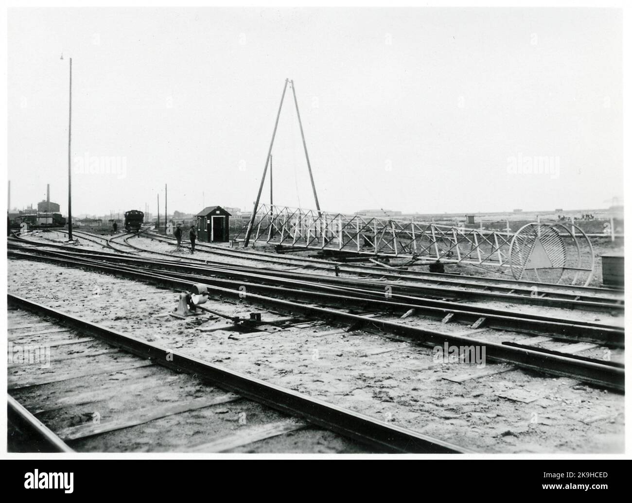 Work with lighting mast Stock Photo - Alamy