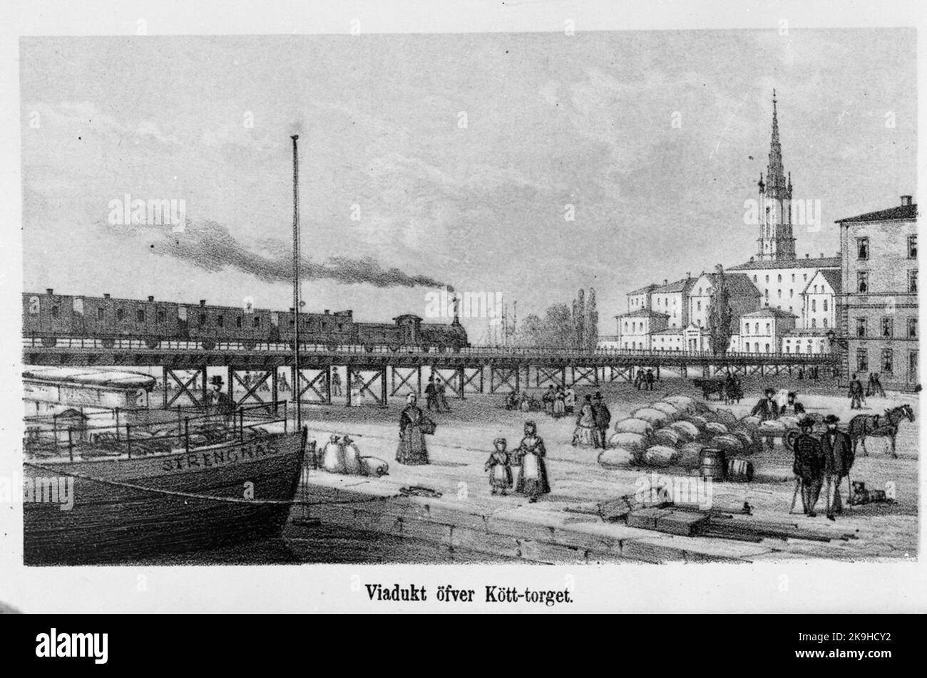 Viaduct over the meat square, the binding track Stock Photo - Alamy