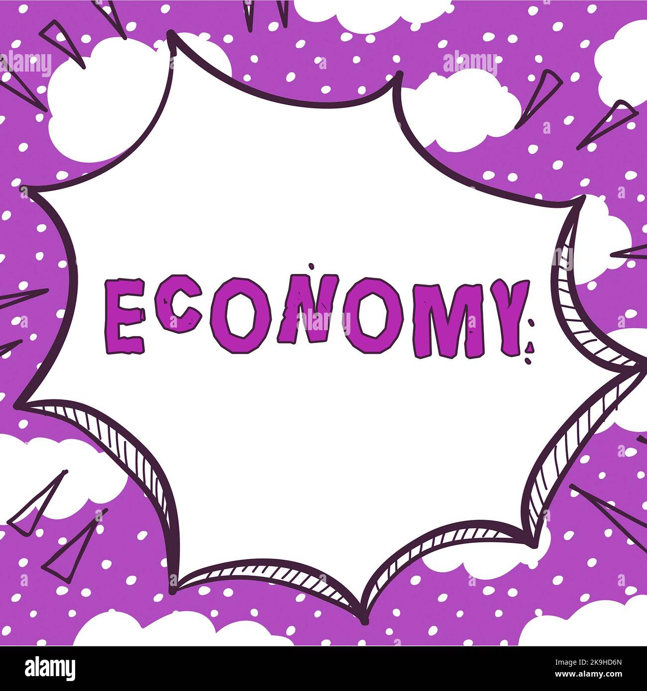 Text caption presenting Economy, Business showcase the system of how ...