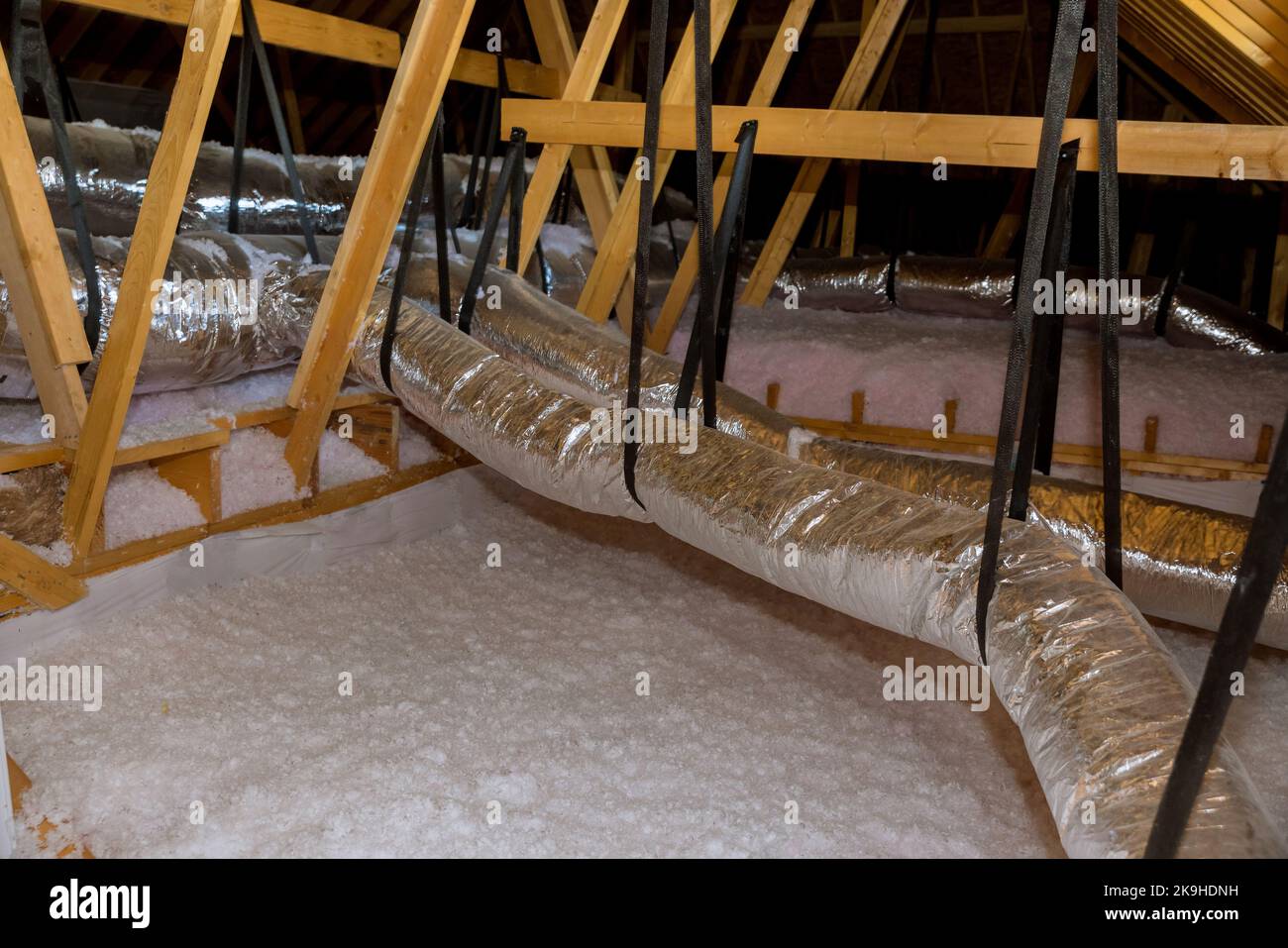 Installing insulation in attic hi-res stock photography and images - Alamy
