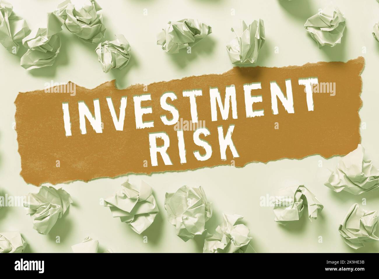 Writing displaying text Investment Risk. Word for the probability of ...