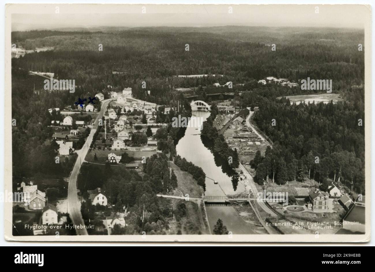 Aerial photo over Hyltebruk Stock Photo - Alamy