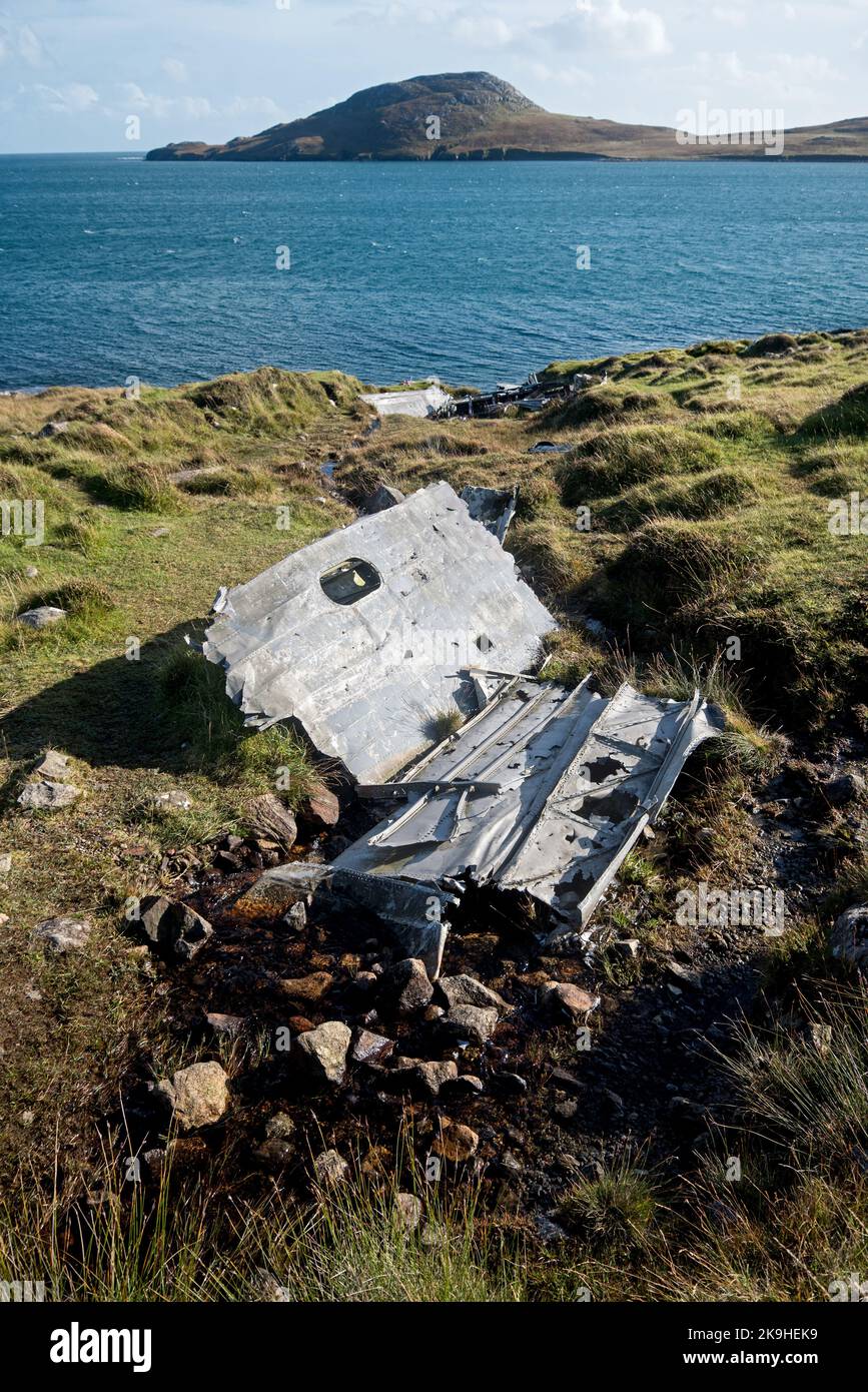 Wreckage of a Catalina flying boat which crashed on the island of ...