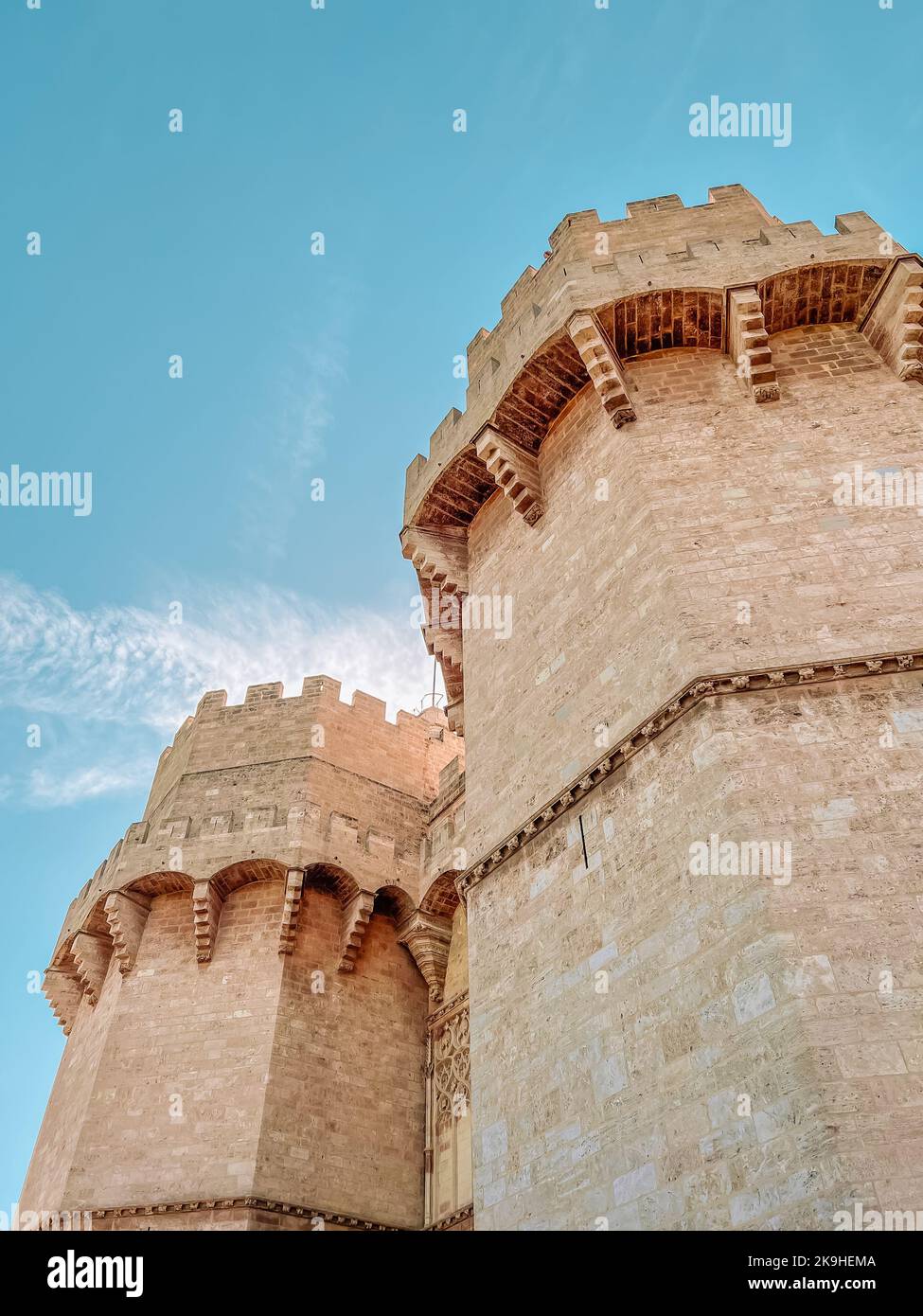 Serrano Towers (Torres de Serranos) at summer day. Towers are located ... Serrano Towers (Torres de Serranos) at summer day. Towers are located ...