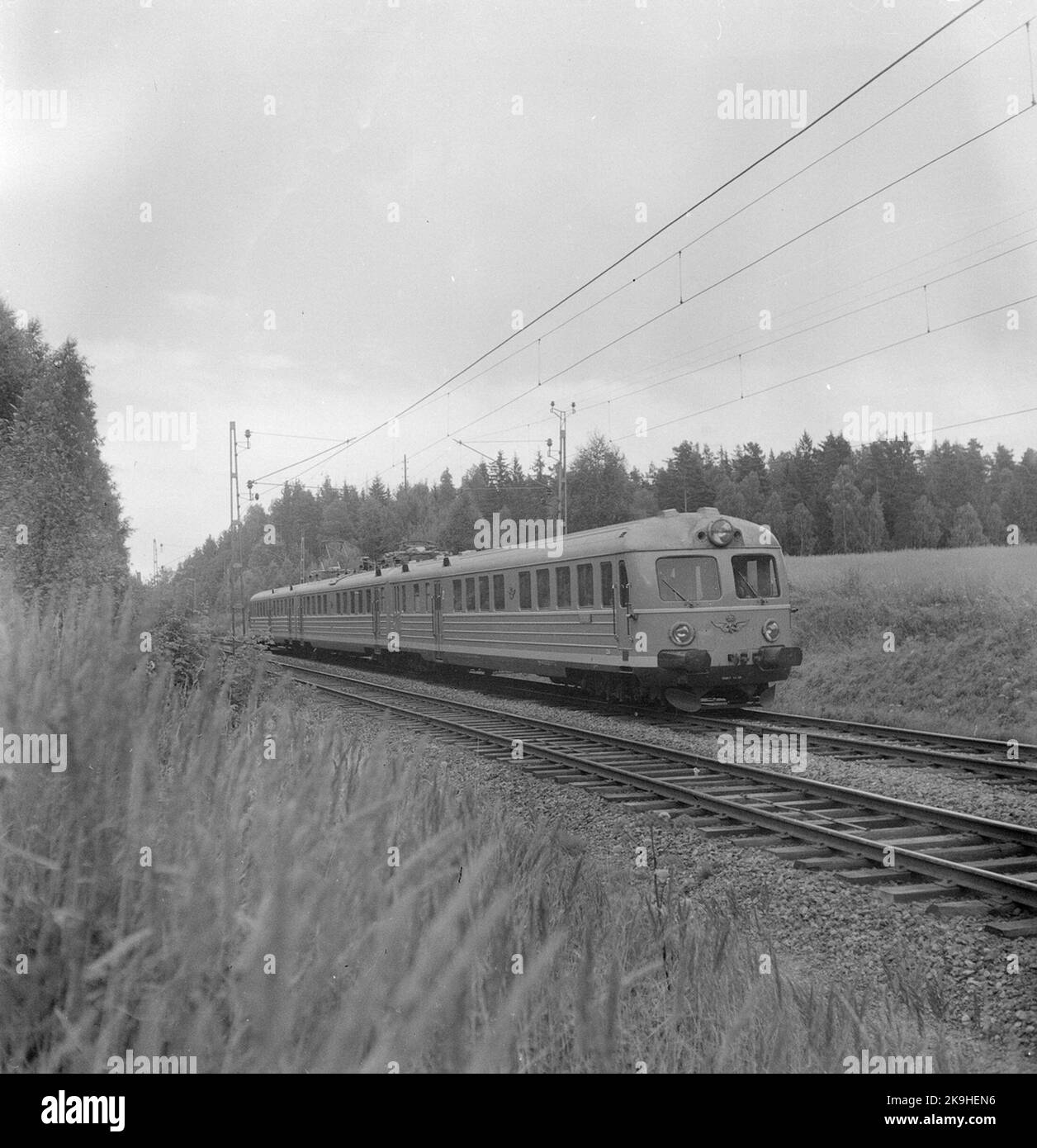 State Railways, SJ X0A5. Motor car train on the Stockholm Central line ...