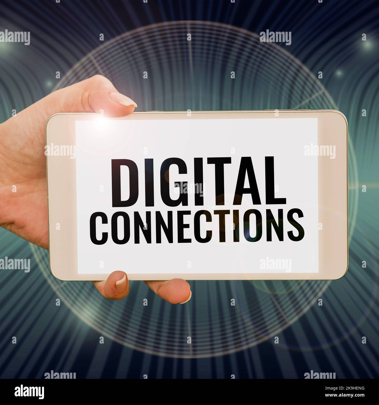 Text sign showing Digital Connections. Concept meaning virtual network ...