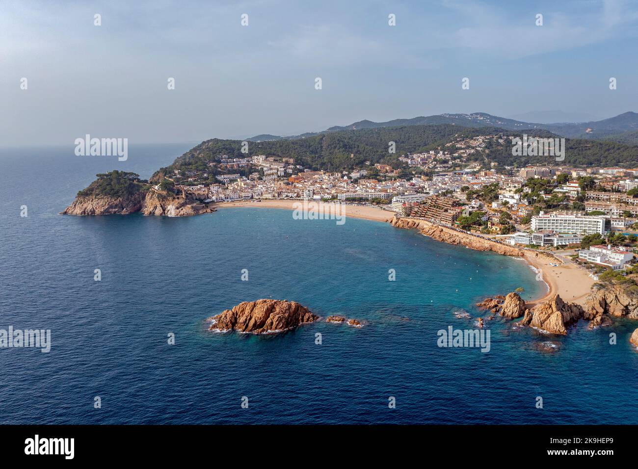 the popular Village of Tossa de Mar at Costa Brava,Catalonia ...