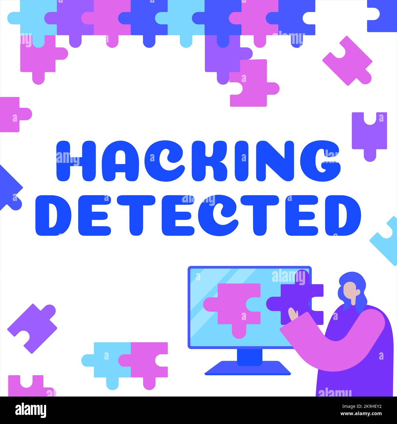 Text sign showing Hacking Detected. Word for activities that seek to ...